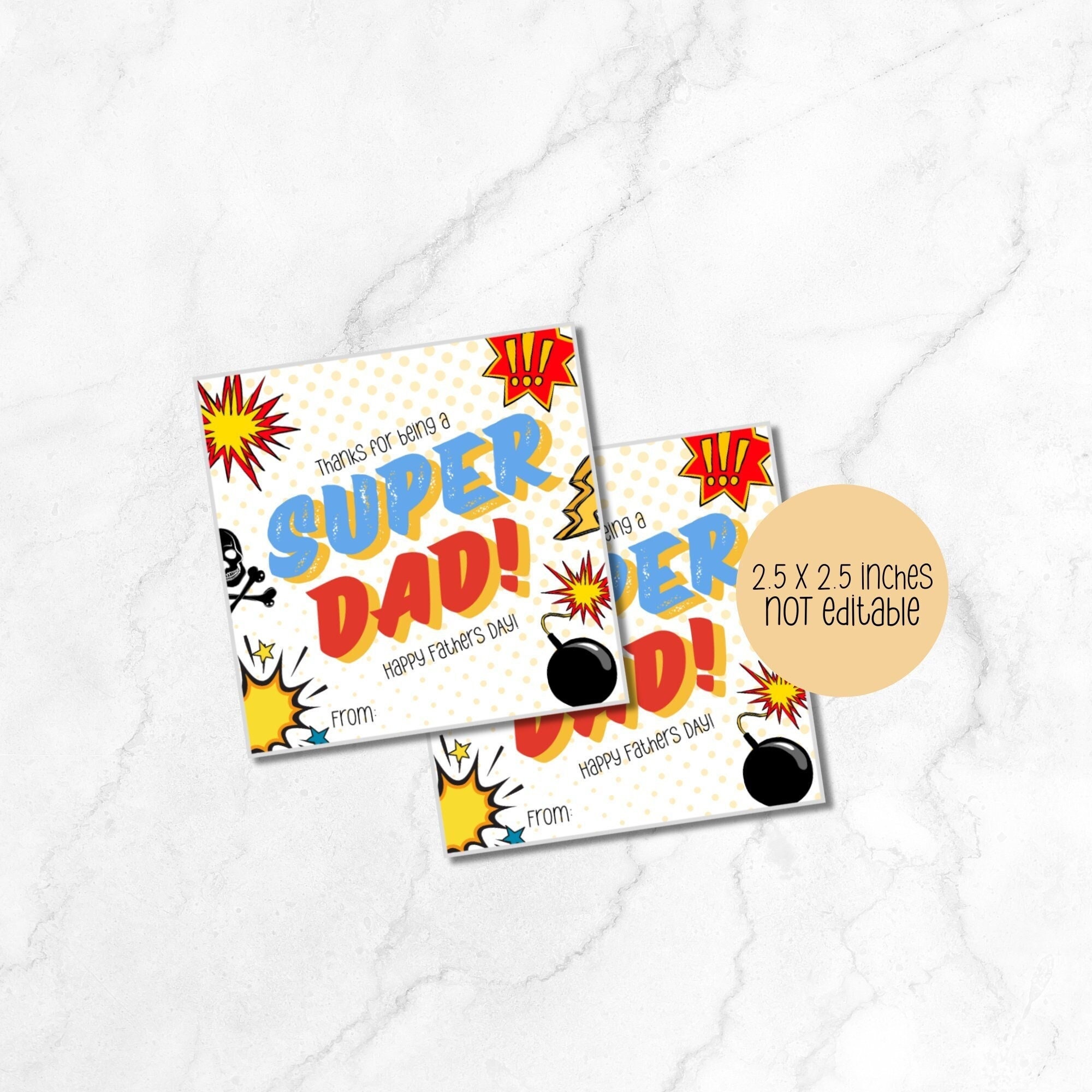 Super Hero Printable Happy Fathers Day Sports Tag, Printable Gift Tag ...