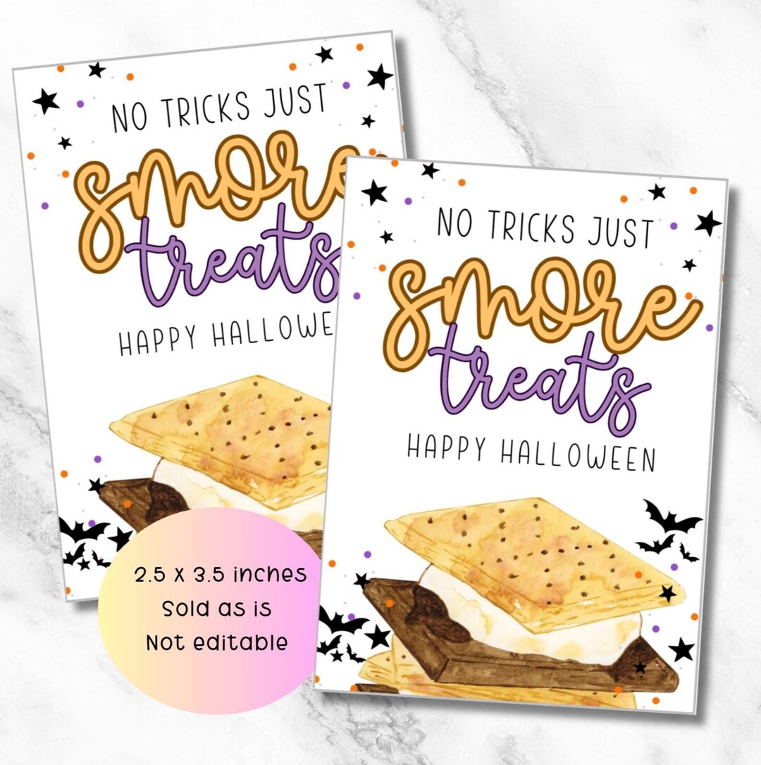 Trick or Smore Treats, Printable Halloween Smore Tags – Class Treat Bag ...