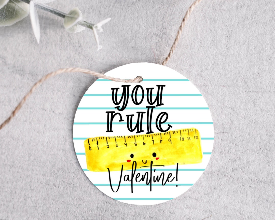 Printable Valentines Day Tag- Circle Valentines Tag - Favor Tags - Etsy