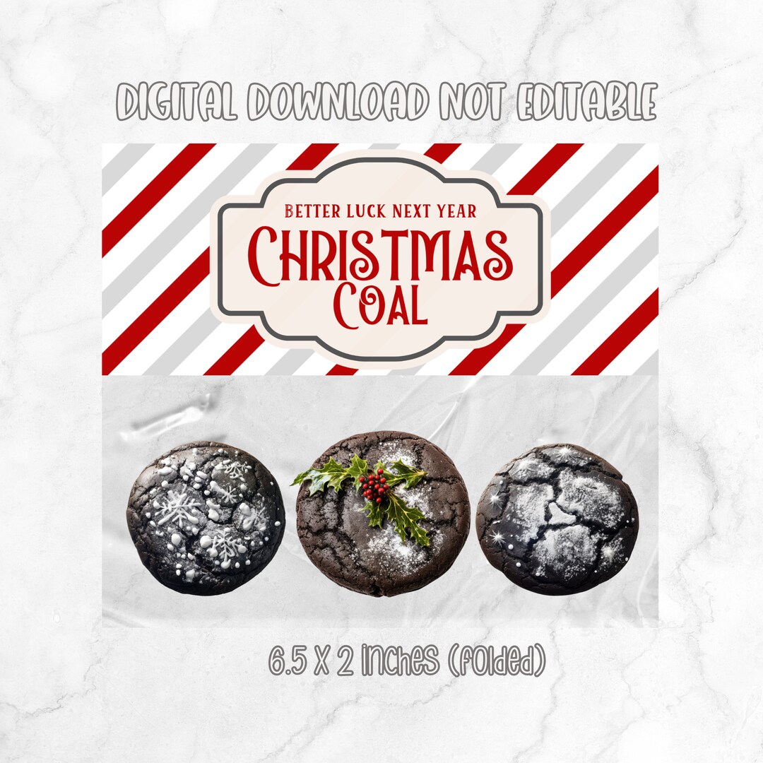 Christmas Coal Treat Topper, Christmas Digital Download, Cookie ...