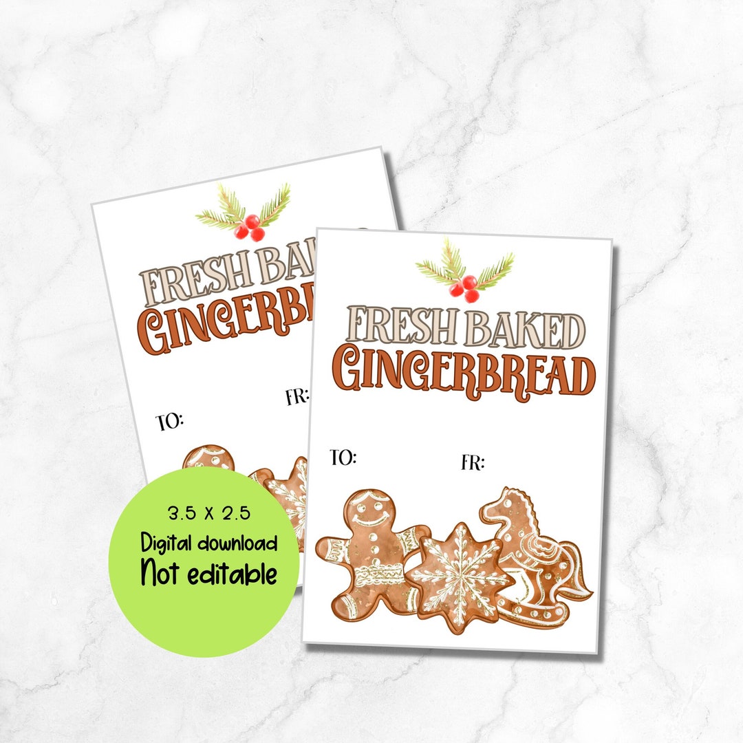 Printable Christmas Tag, Gingerbread Gift Tag, Cookies Gift Tag ...