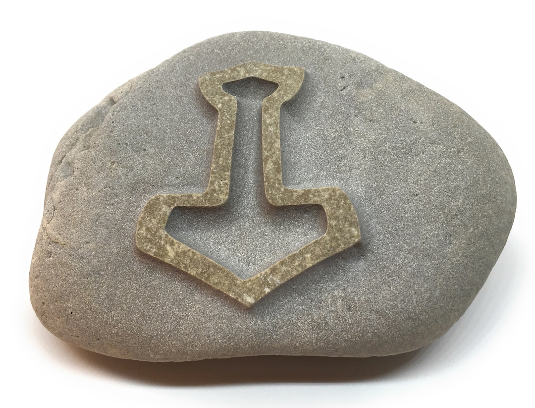Symbol Stone Thor's Hammer, Mjölnir, Stone Engraving, Hand Flatterer ...