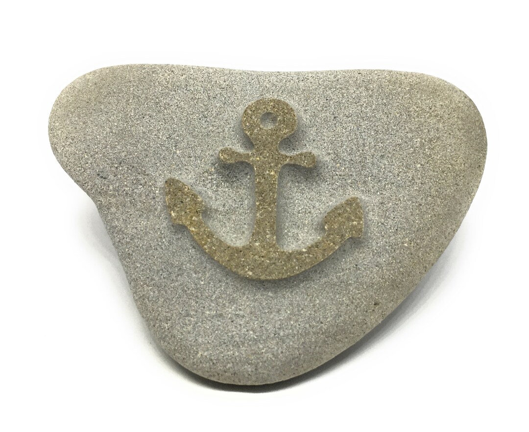 Hope Stone Anchor, Stone Engraving, Hand Flatterer, Lucky Charm ...