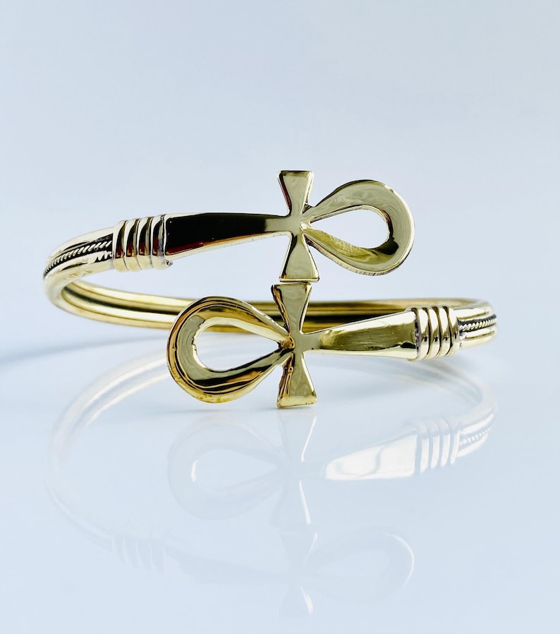 Ankh Key of Life Bangles, Cuff Bracelet, Brass Cuff Bracelet, Egyptian ...