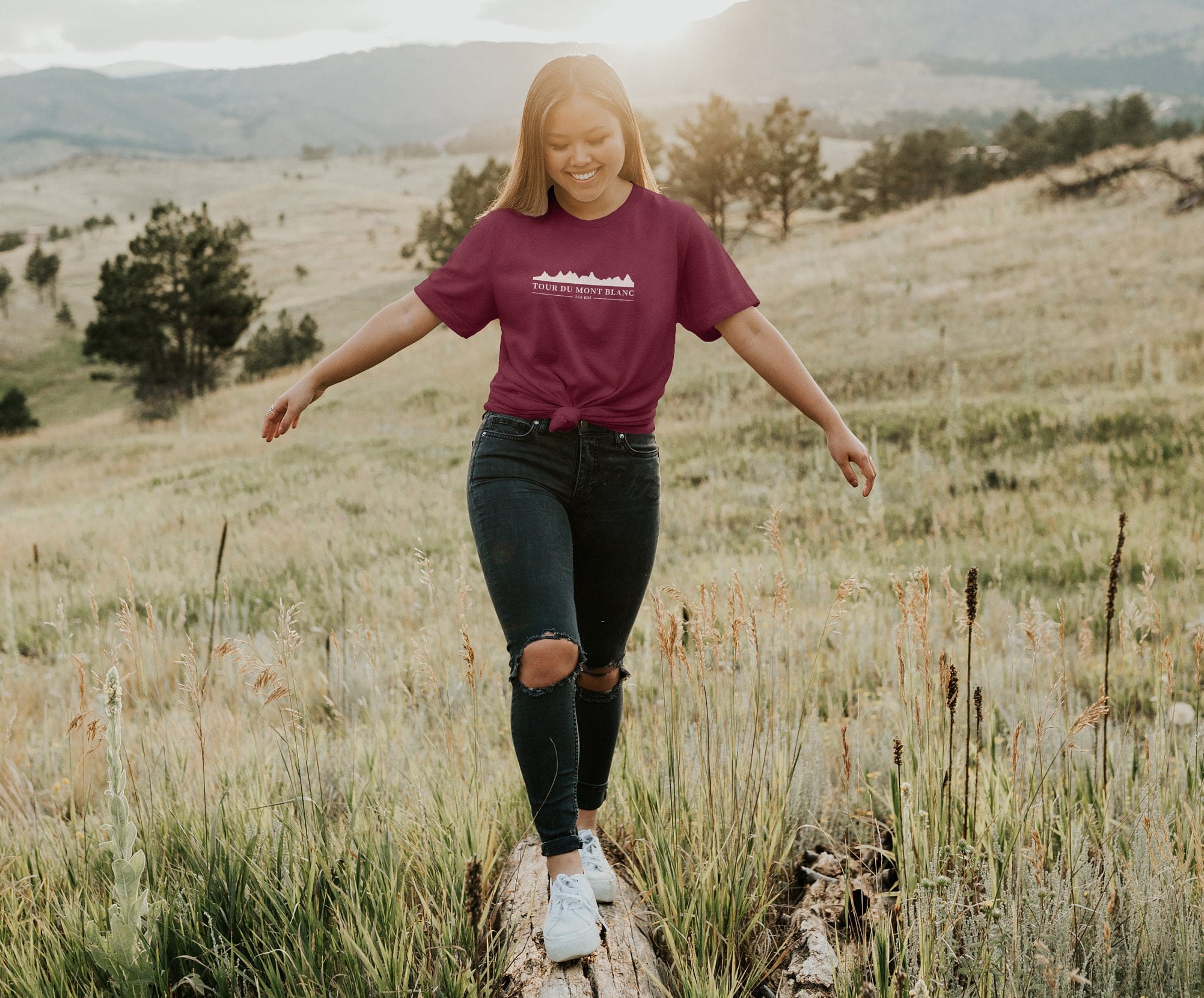 Tour Du Mont Blanc Elevation Profile Shirt, TMB Trail Map Shirt ...