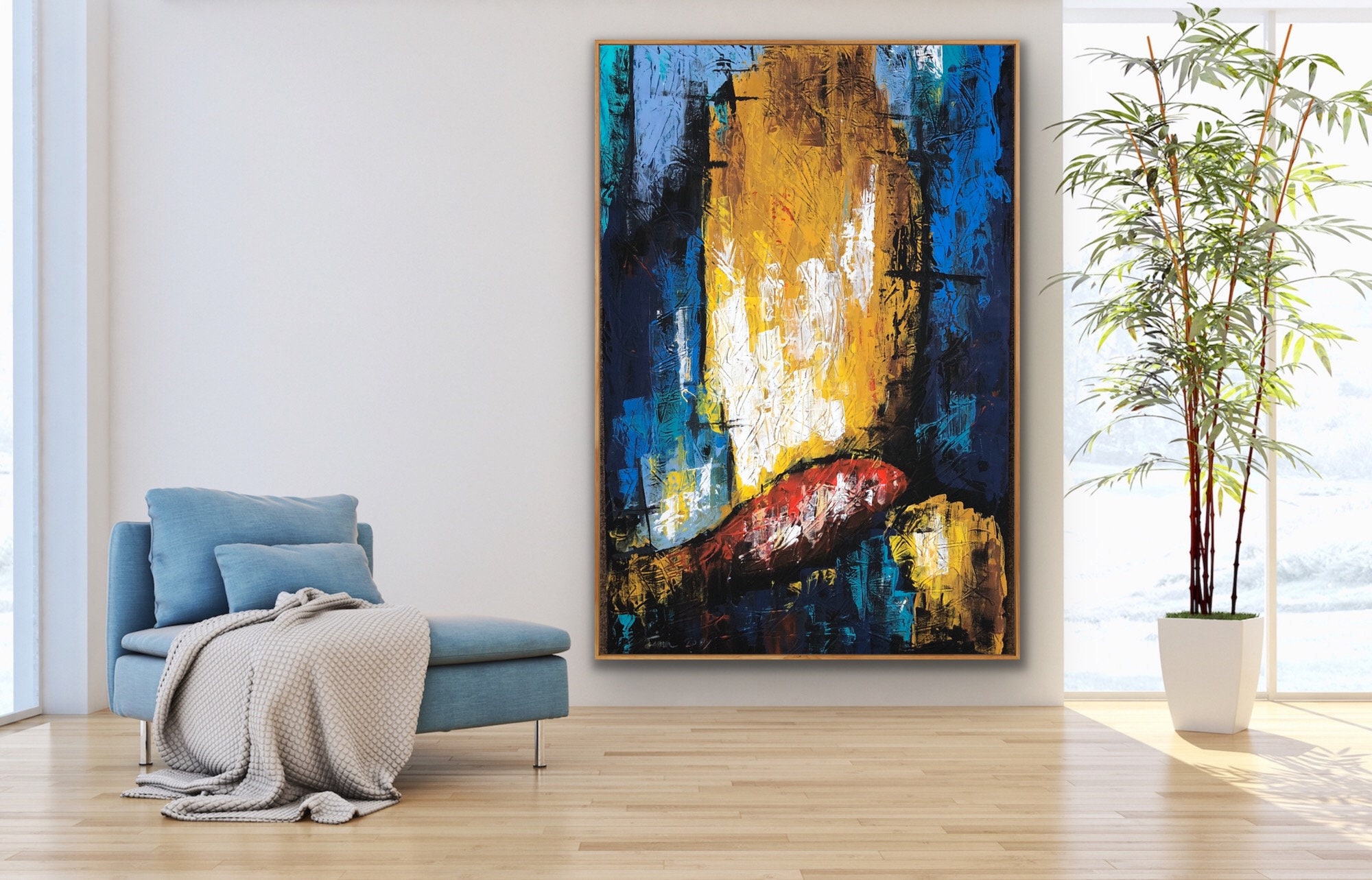 Large Modern Painting Wall Art Textured Painting Original Painting on ...