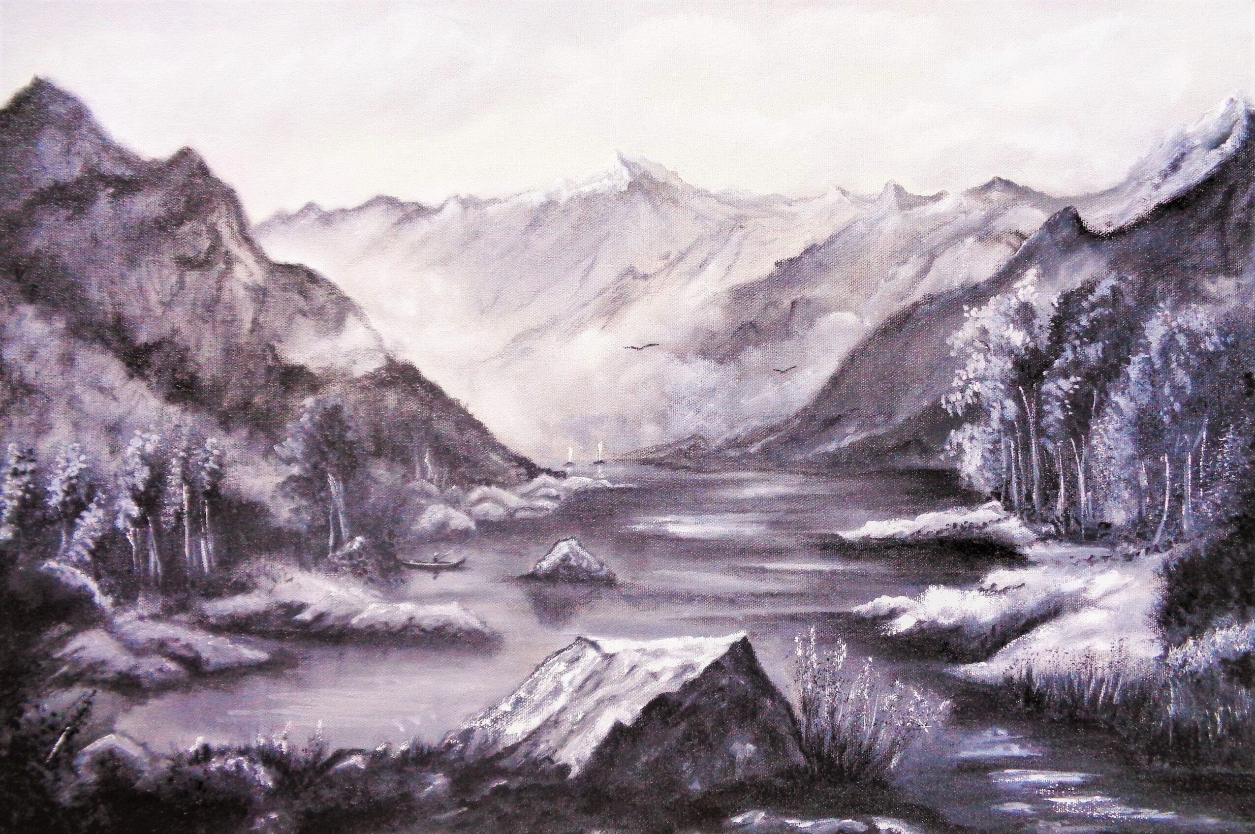Colorado Mountain Landscape Drawing