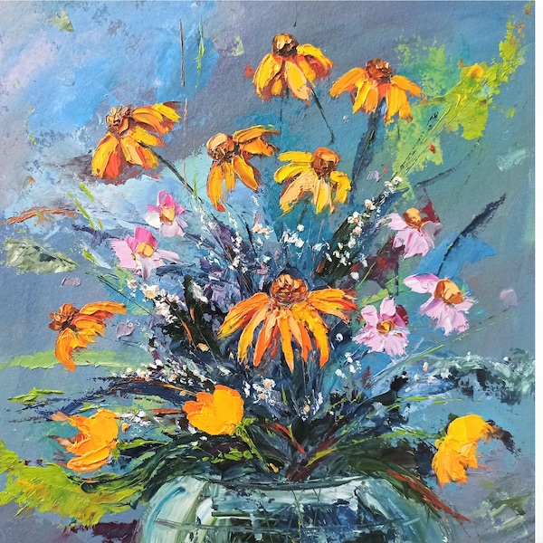 Daisy Painting - Etsy