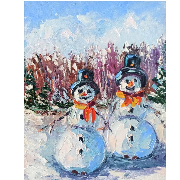 Snowman Painting - Etsy