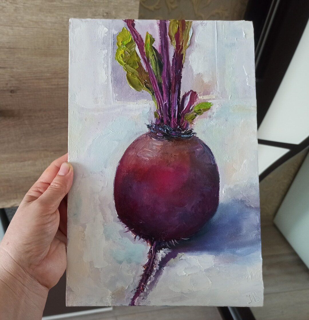 Beet Oil Painting on Canvas Board 30x20cm Vegetable Hand Painted ...