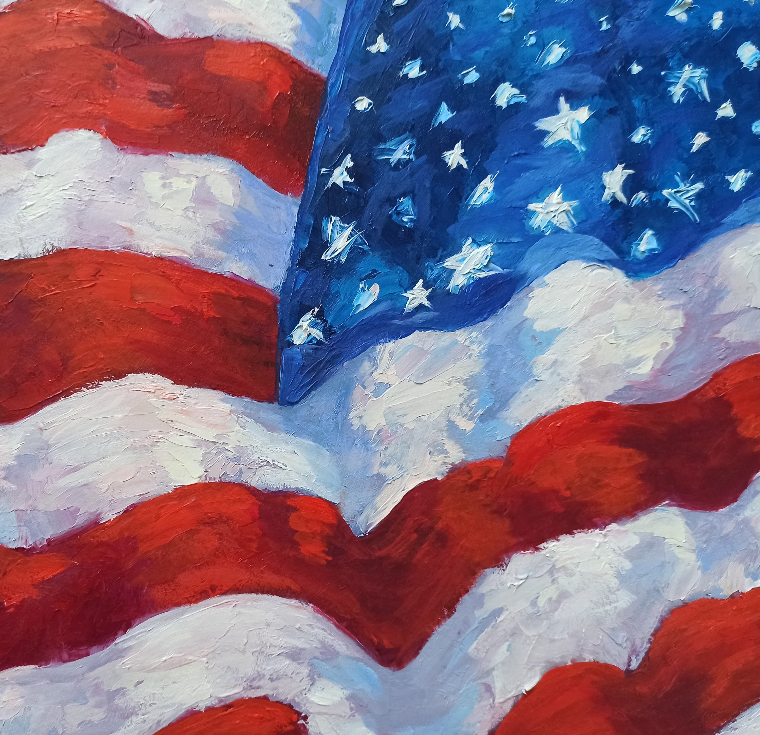 American Flag Oil Painting