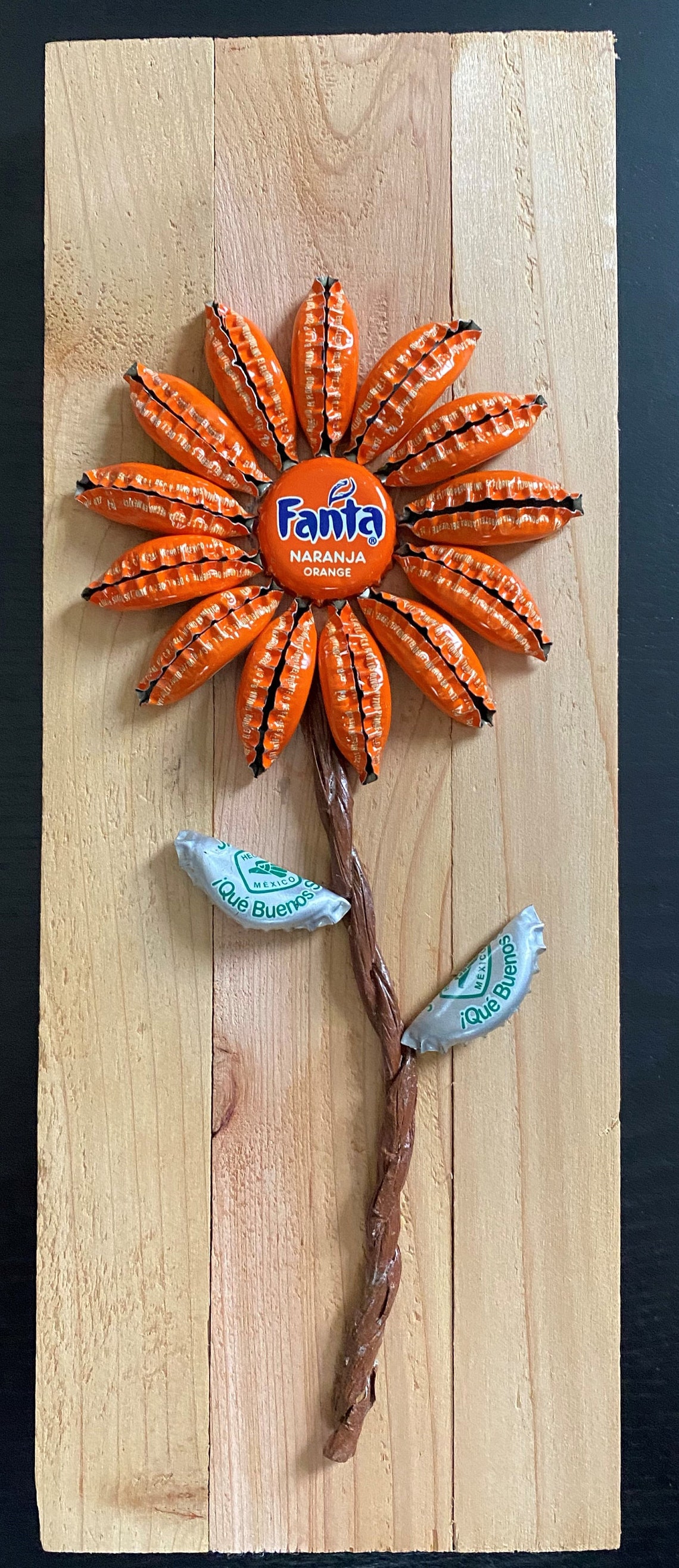 Bottle Cap Art Flower Handmade - Etsy