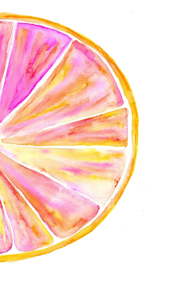 Grapefruit Watercolor Print - Etsy