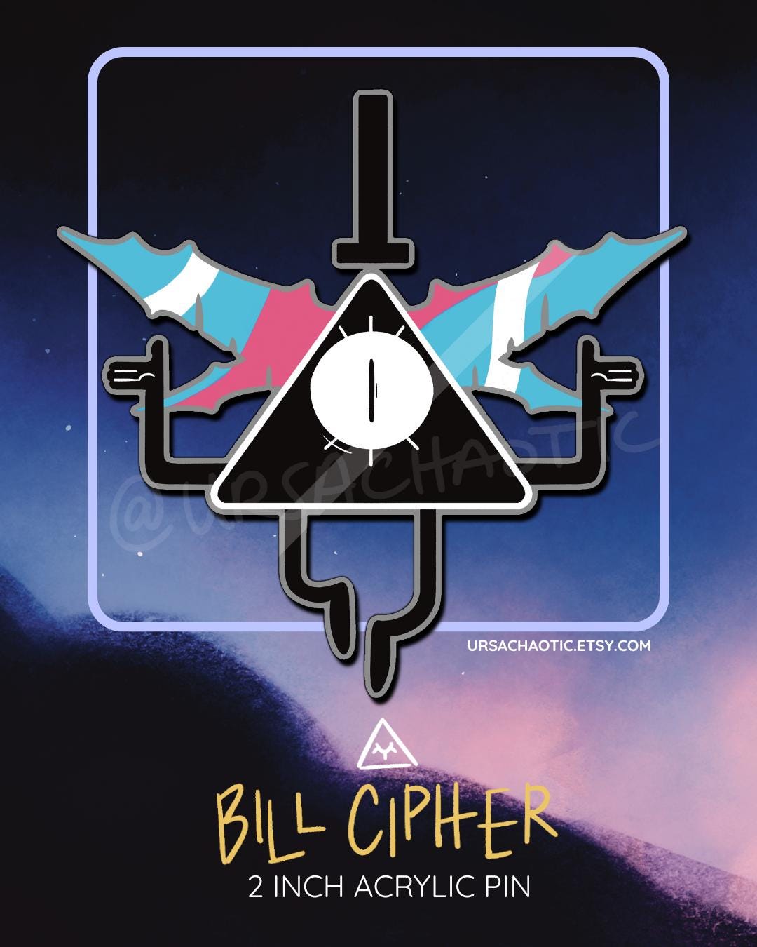 Gravity Falls Bill Cipher Book of Bill 2" Inch Transgender Asexual ...
