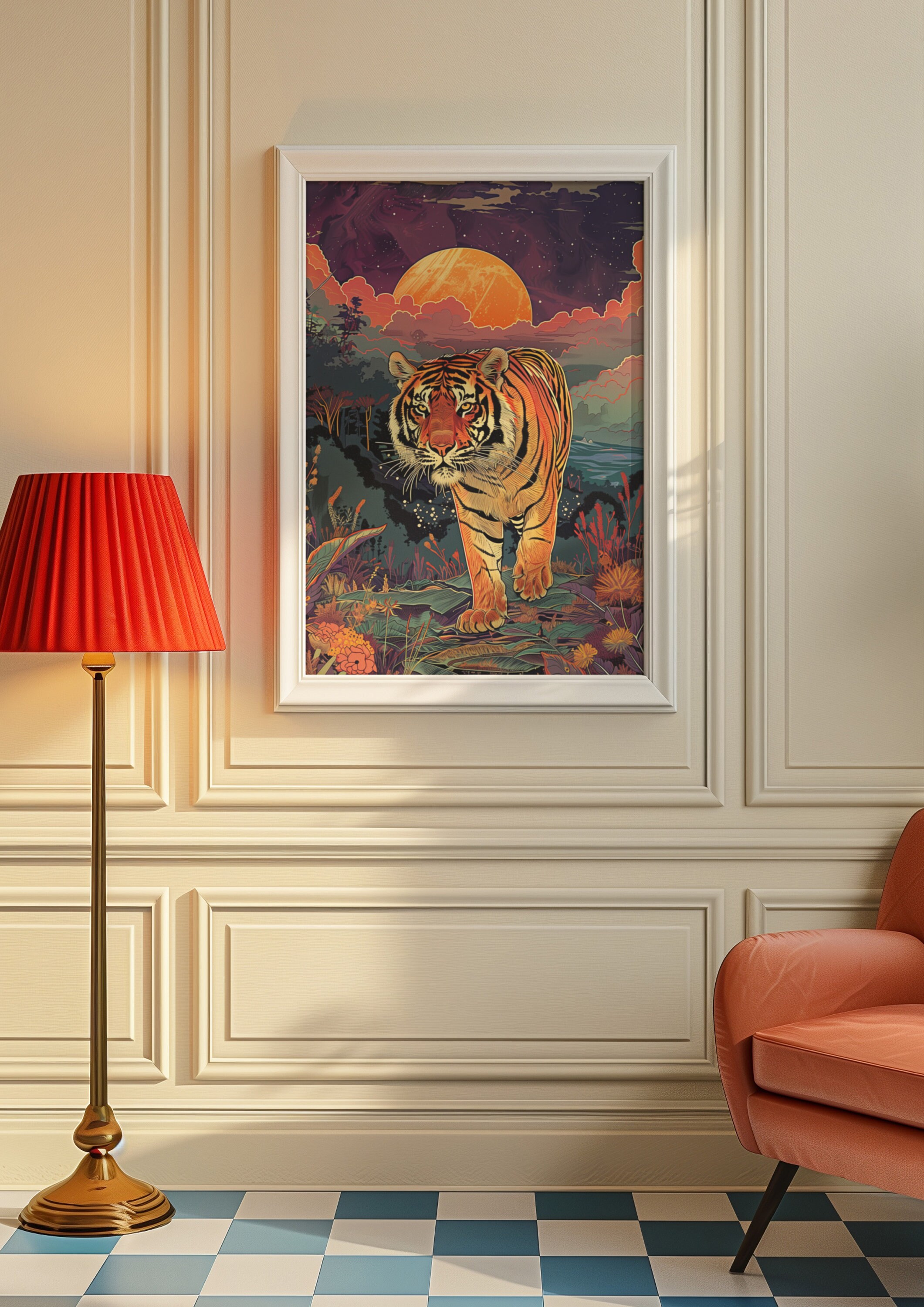 Tiger Posters, Tiger Painting, Trendy Decor, Maximalist Bedroom Wall ...