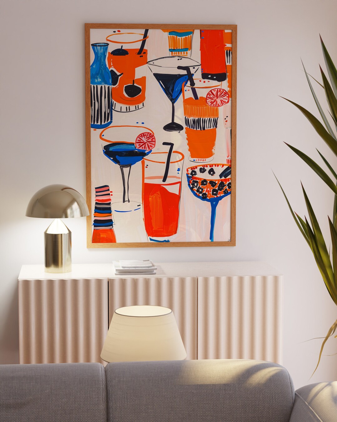 Colorful Abstract Cocktail Art Print, Vibrant Drink Design, Digital ...