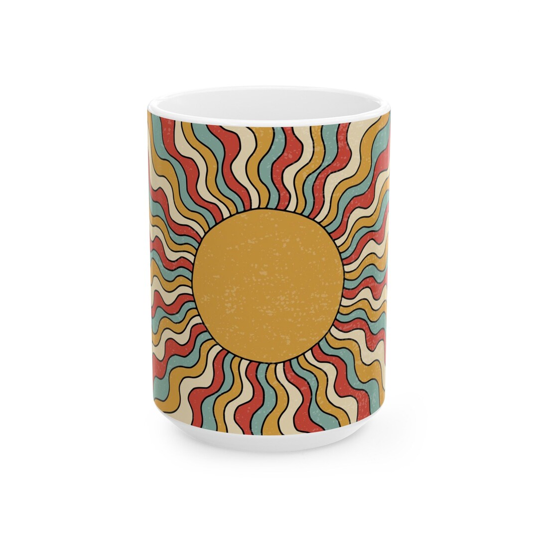 Retro 70s Sun Ceramic Coffee Mug – Gift - Etsy