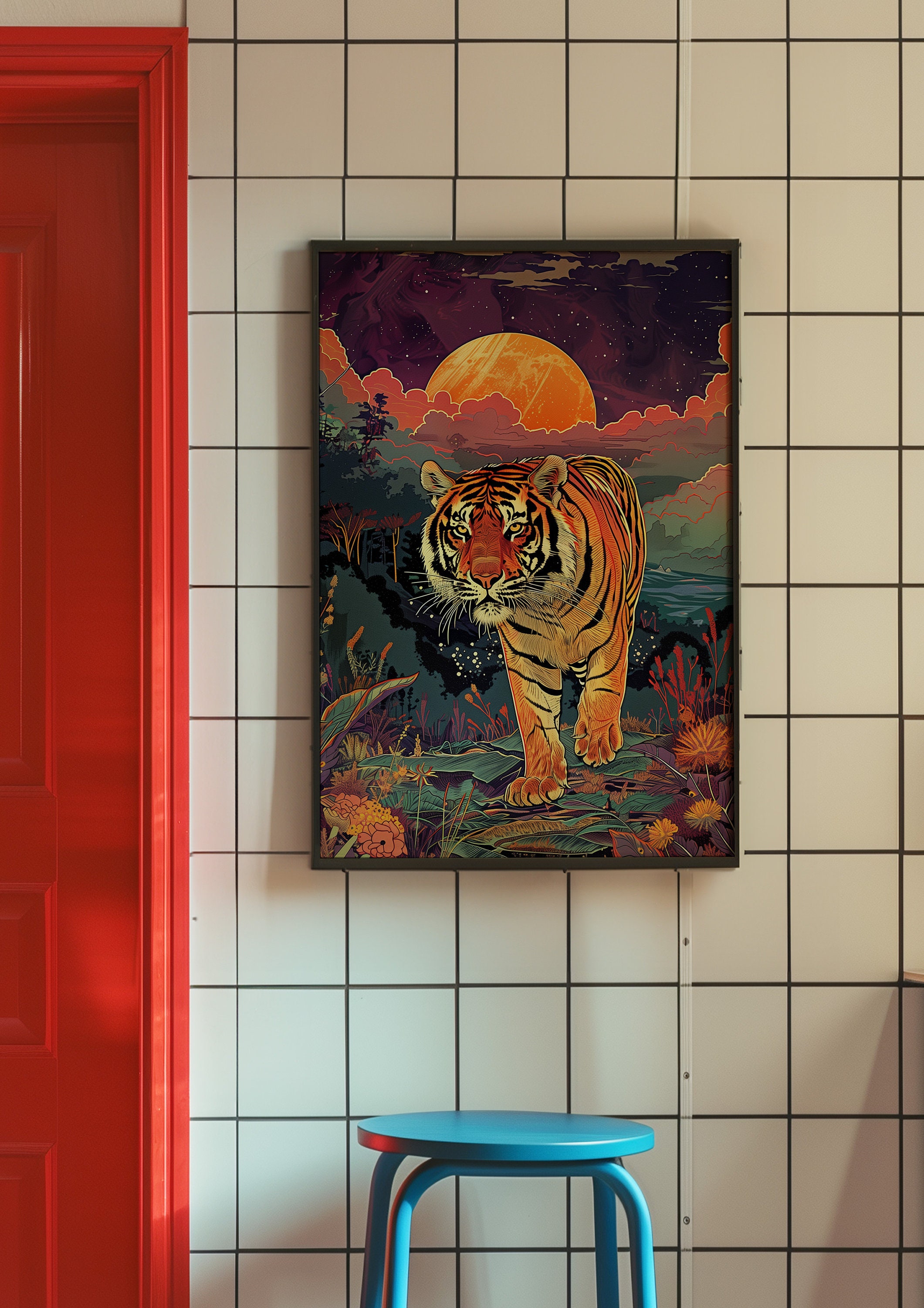 Tiger Posters, Tiger Painting, Trendy Decor, Maximalist Bedroom Wall ...