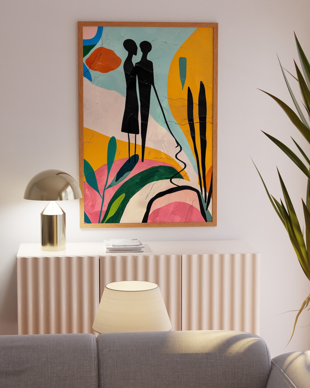Abstract Couple Art Print | Vibrant Modern Wall Decor | Contemporary ...