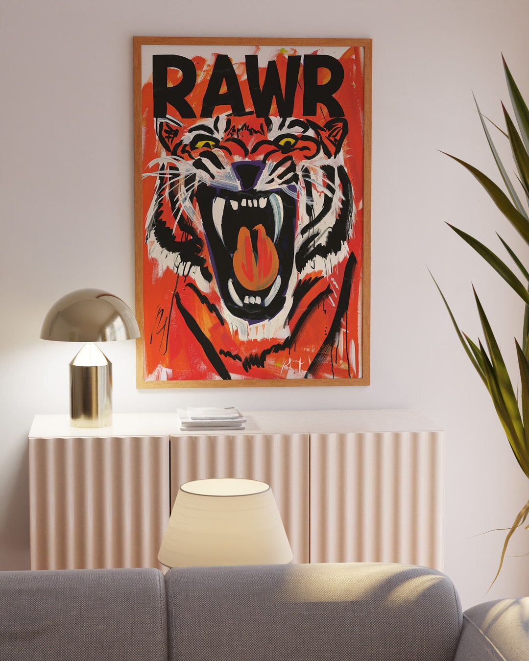 Tiger Art Poster, Trendy Decor, Maximalist Bedroom Wall Art, Tiger ...