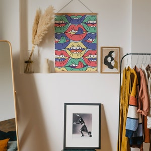 Retro Lip, 70s Vintage Poster, 70s Retro Home Decor,70s Home Decor, 70s ...