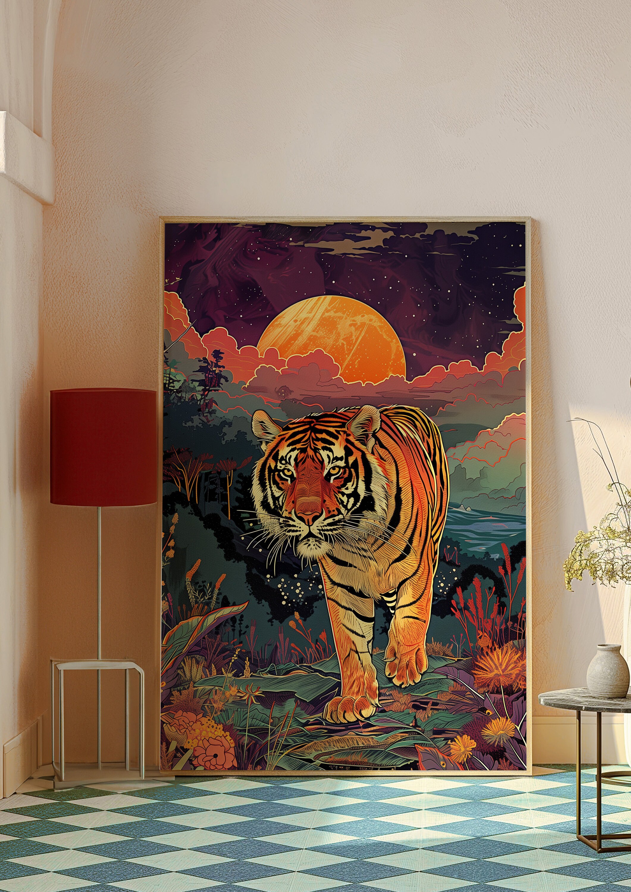 Tiger Posters, Tiger Painting, Trendy Decor, Maximalist Bedroom Wall ...