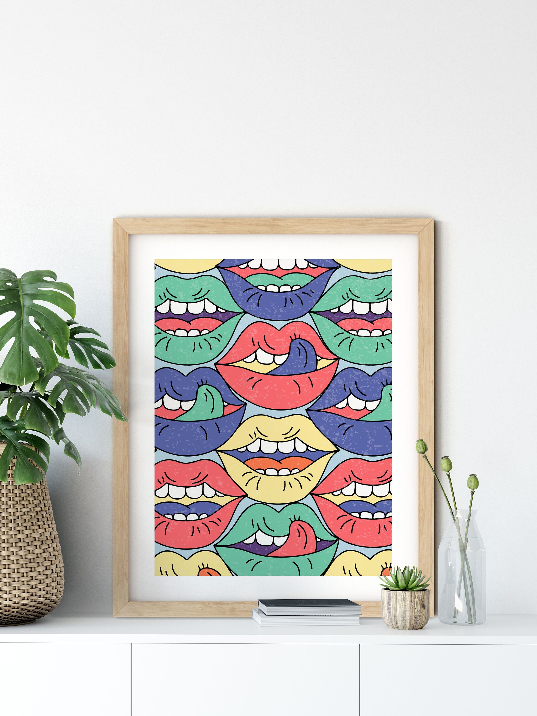 Retro Lip, 70s Vintage Poster, 70s Retro Home Decor,70s Home Decor, 70s ...