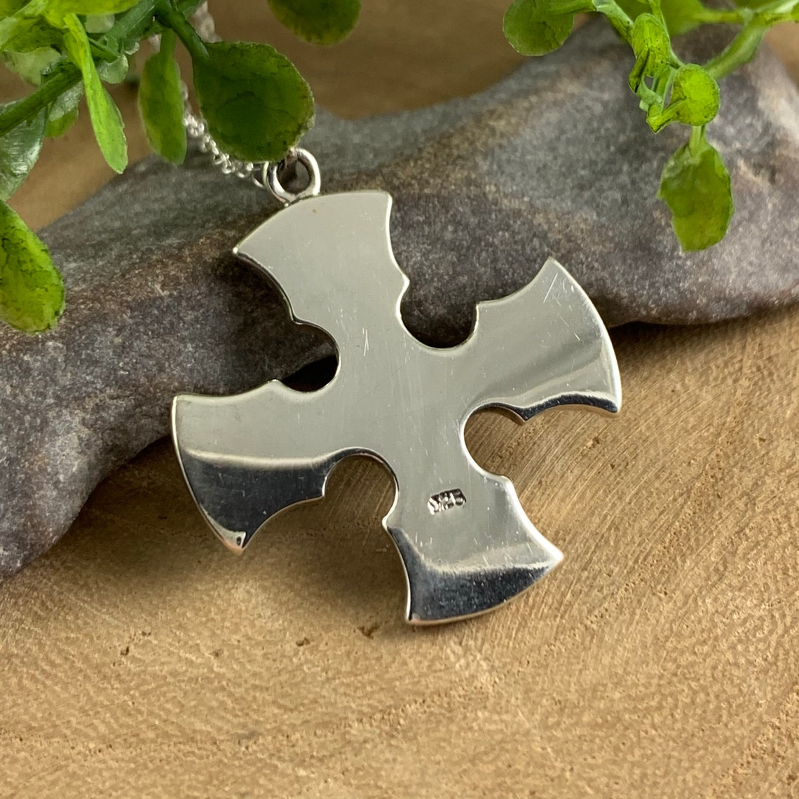 Sterling Silver Equal-sided Celtic Cross With Green Onyx - Etsy