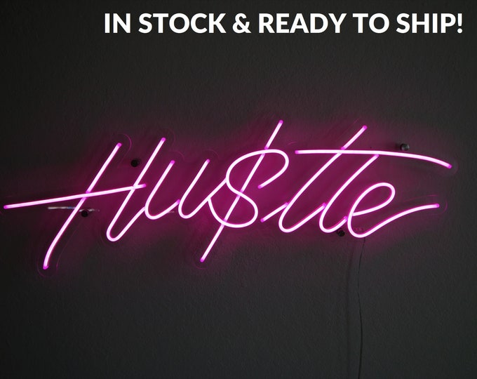 Hustle LED Neon Sign 33 X 10 With Dimmerin Stock Ready to Ship - Etsy