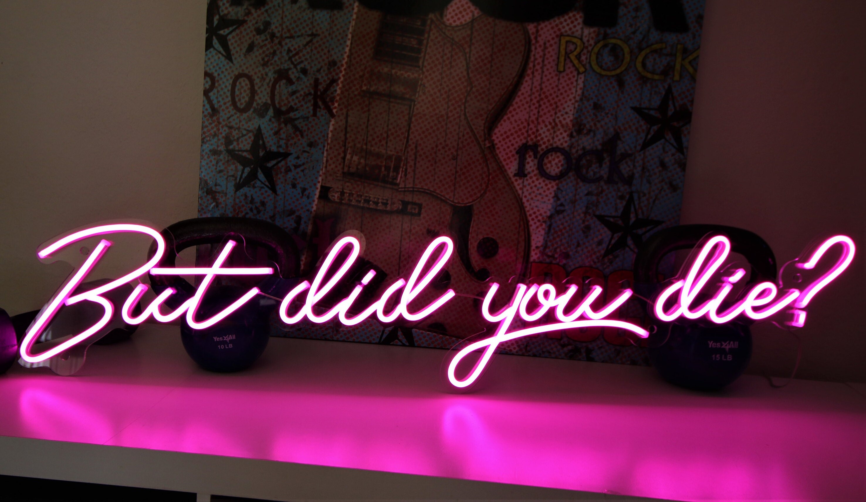 Pink LED Neon Sign But Did You Die Gym Neon Sign Custom Neon Light
