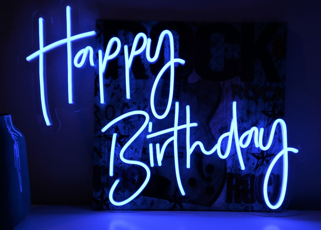 Happy Birthday Multicolor RGB Neon Sign 33" X 30" With Dimmer**us ...