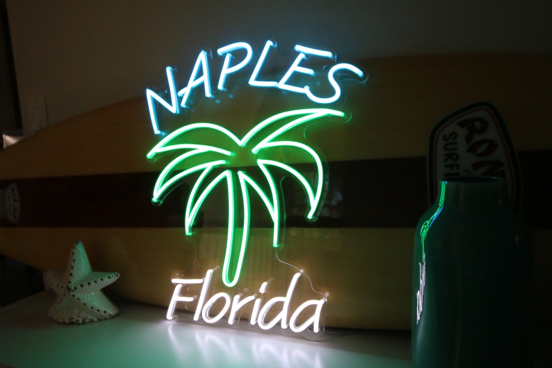 Naples Florida Neon Sign 22 X 18 Custom Neon - Etsy