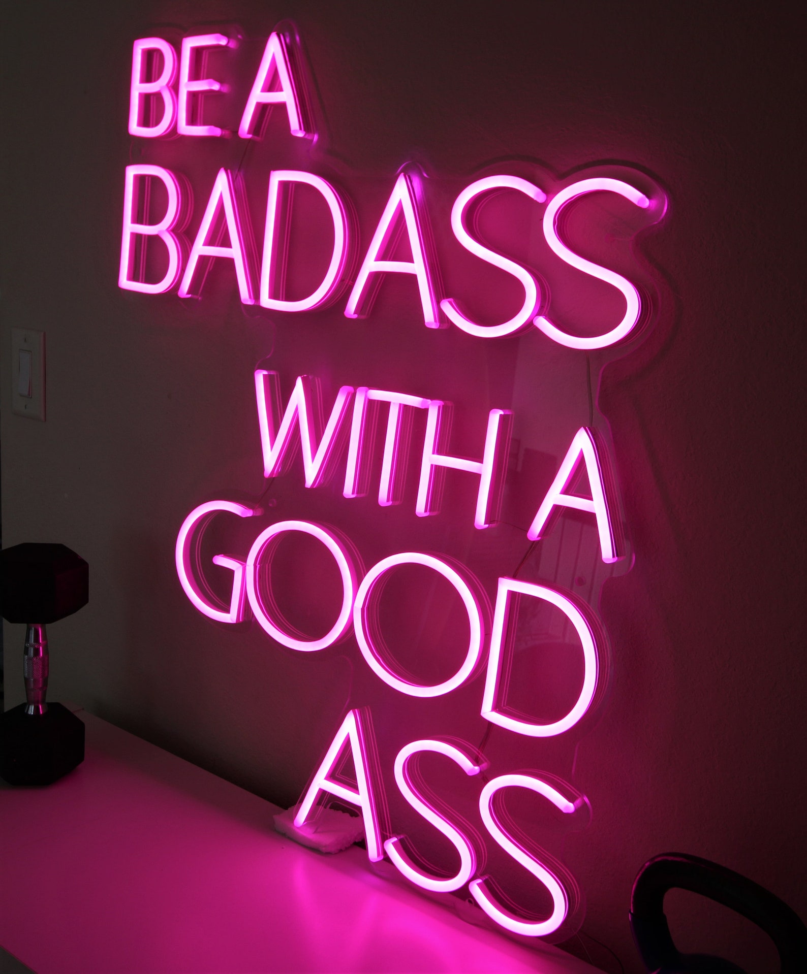Be A Badass With A Good Ass LED Neon Sign Pink Neon Light**us Seller ...