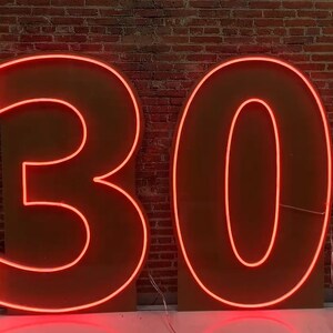 Neon Sign, Number Neon Signs for Birthdays, Partys, Kids All Colors or ...