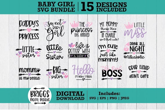 Baby Girl SVG Bundle Baby Girl Bundle Newborn Svg Bundle | Etsy