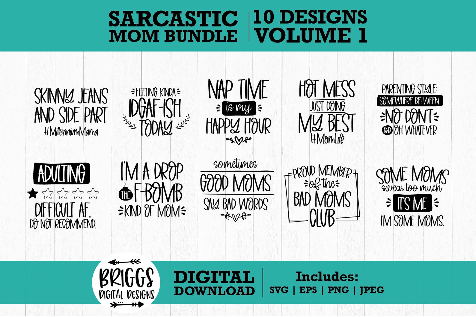 Funny Mom Svg Bundle Mom Life Svg Mom Sayings Svg | Etsy