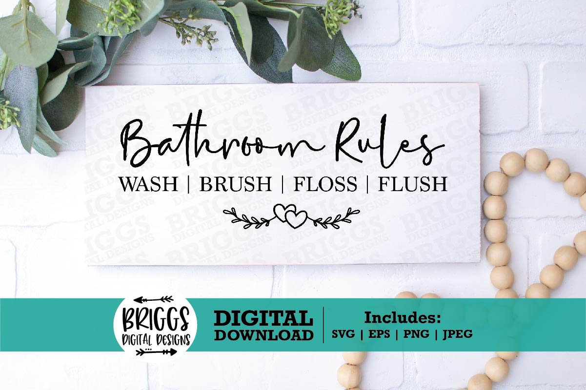 Bathroom Rules SVG Funny Bathroom Sign Svg Restroom Svg - Etsy