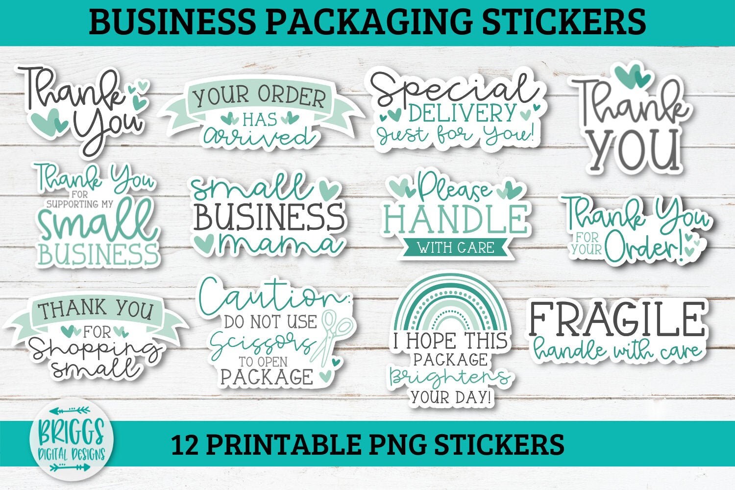 Small Business Sticker Bundle 12 Sticker Bundle Print and - Etsy