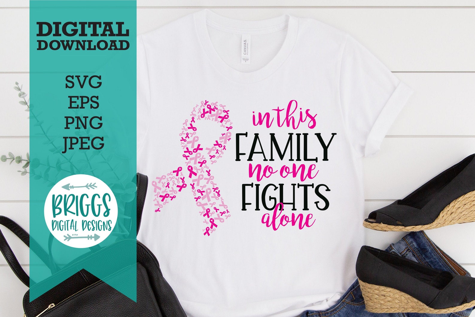 In This Family No one fights alone SVG breast cancer svg | Etsy