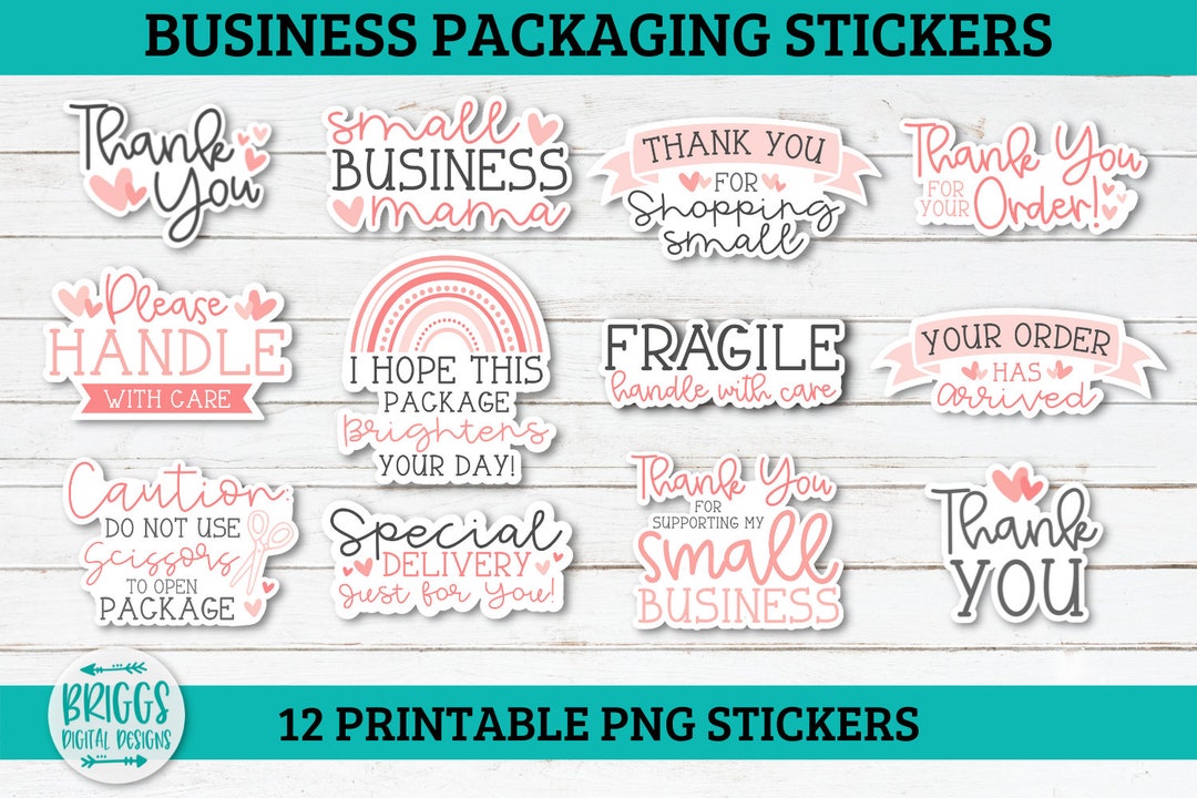 Small Business Sticker Bundle | 12 Sticker Bundle, Print and Cut ...