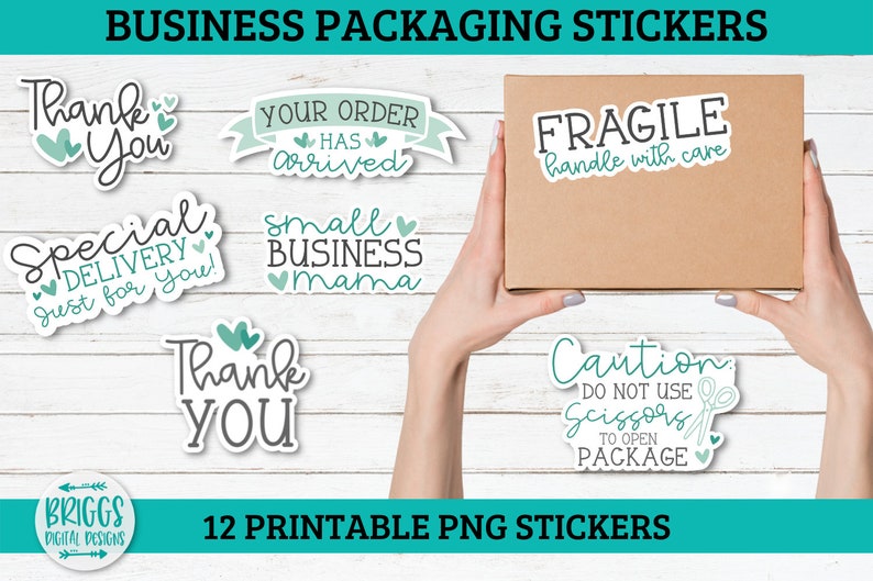 Small Business Sticker Bundle 12 Sticker Bundle Print and - Etsy