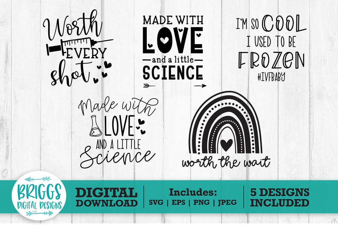 IVF SVG Bundle | Pregnancy Svg, Pcos Svg, Made With Love and Science ...