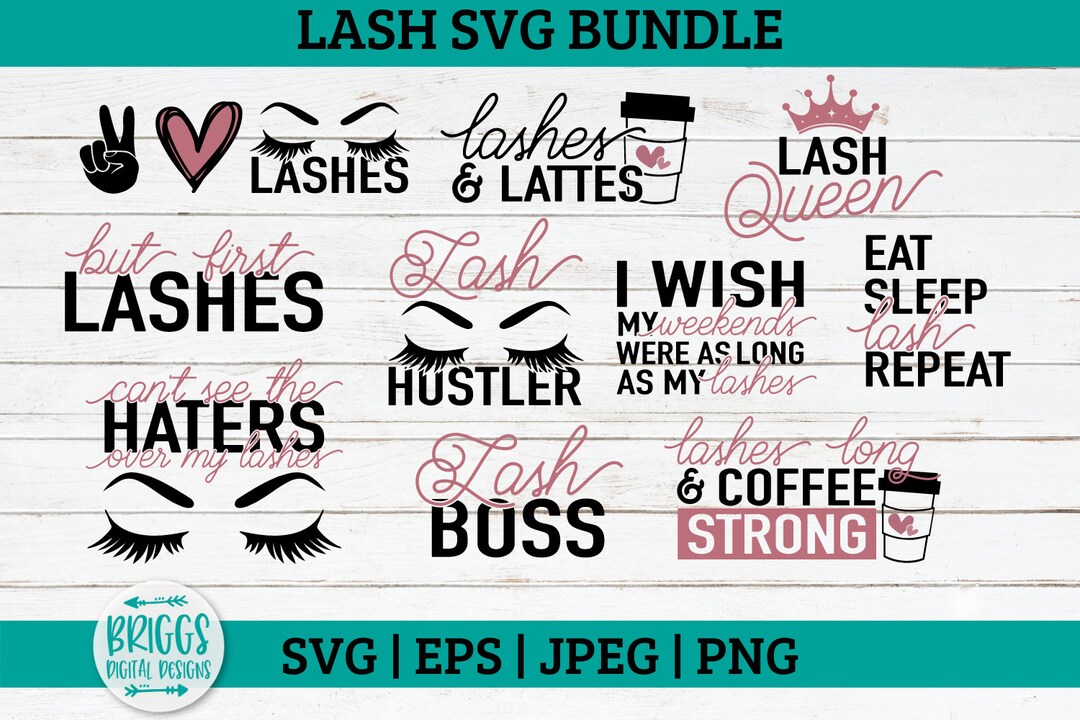 Lash SVG Bundle of 10 Designs | Makeup Artist Svg, Makeup Svg ...