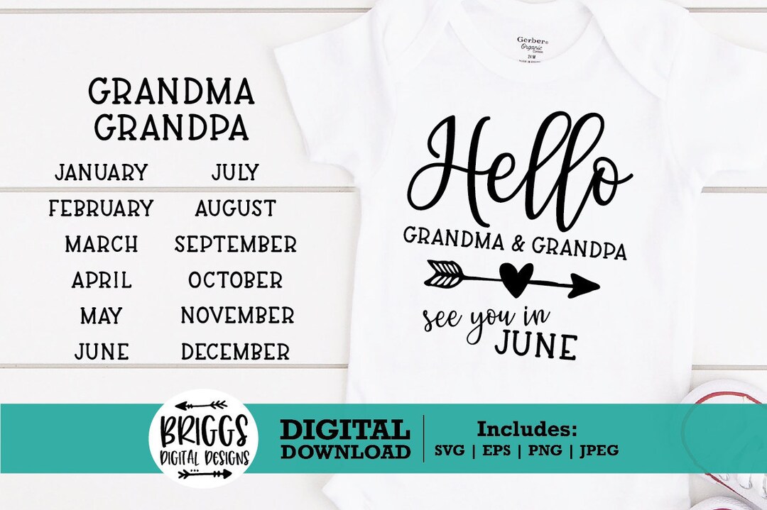 Hello Grandma SVG | Grandparents Svg, Hello Grandpa Svg, Pregnancy ...