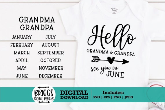 Hello Grandma SVG Grandparents Svg Hello Grandpa Svg | Etsy
