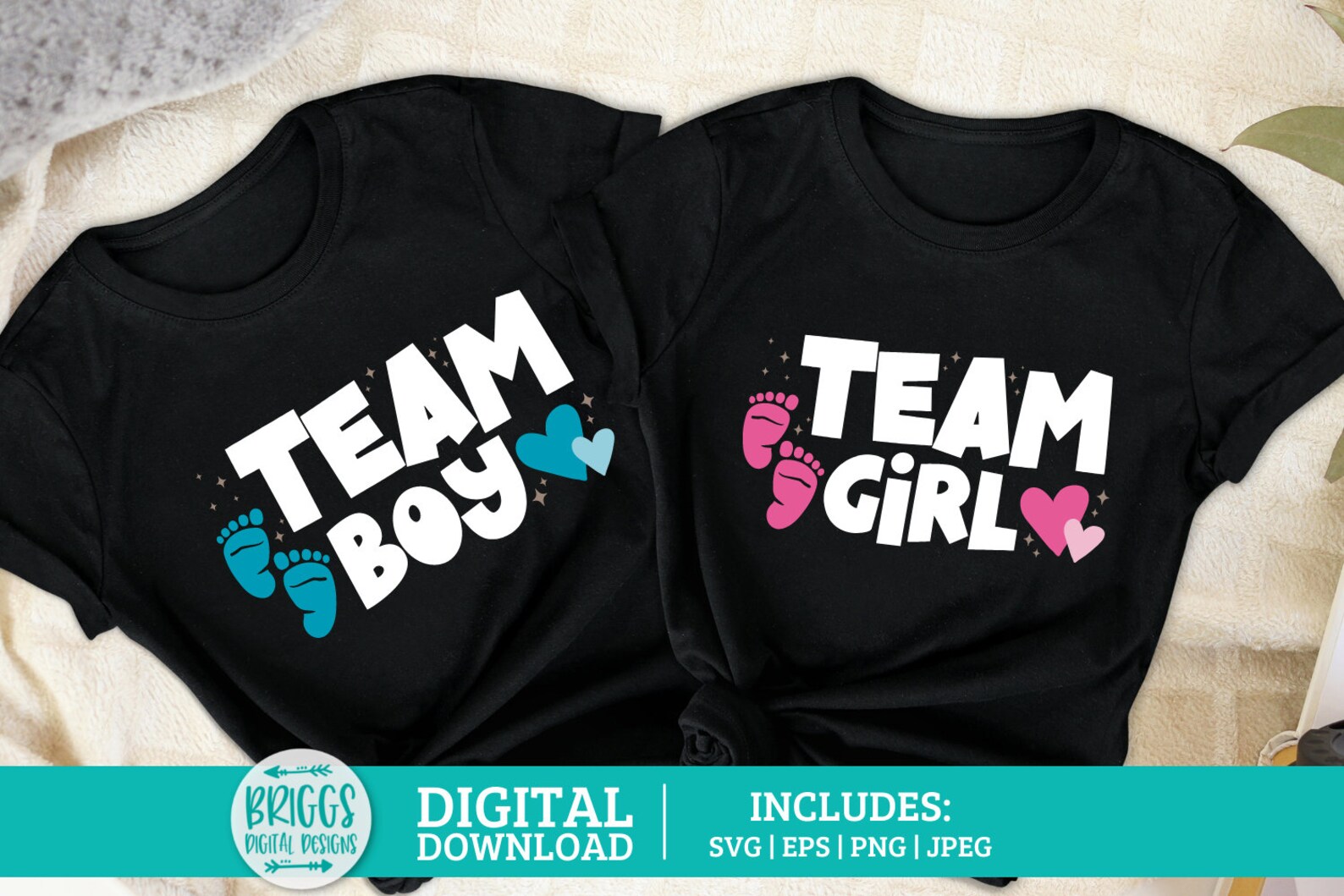 Team Boy SVG or Team Girl SVG Gender Reveal Svg He or She - Etsy