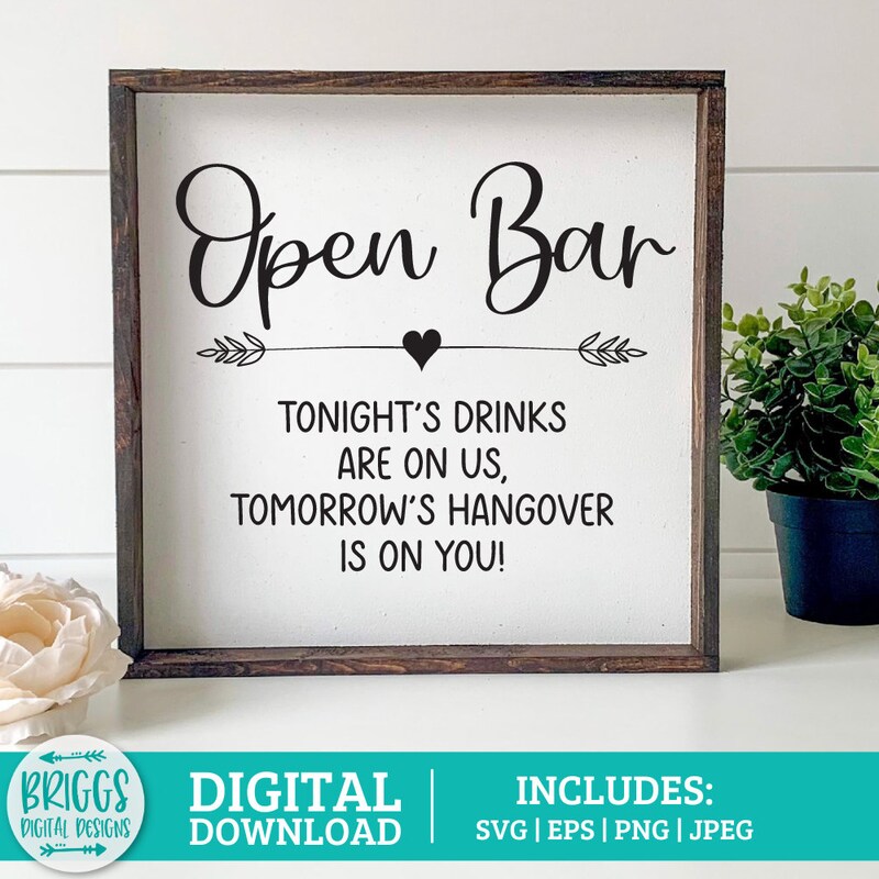 Open Bar Quote Sign - Etsy