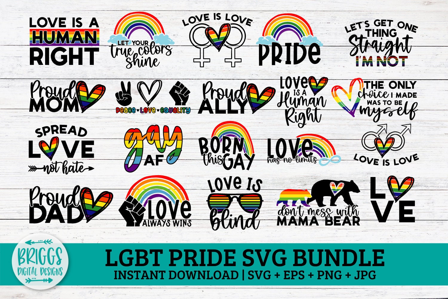 Paquete SVG LGBT / paquete svg pride svg arco iris svg - Etsy España