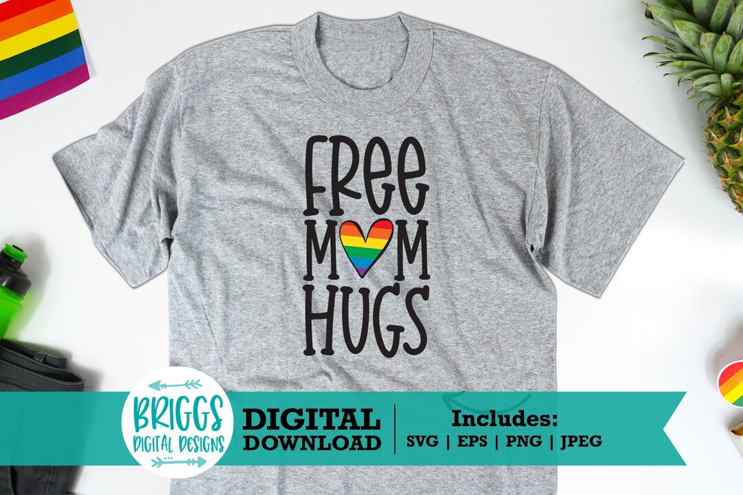 Free Mom Hugs SVG | LGBT SVG | Mama Bear Svg, Proud Mom Svg, Pride Svg, Rainbow Svg, Gay Pride ...
