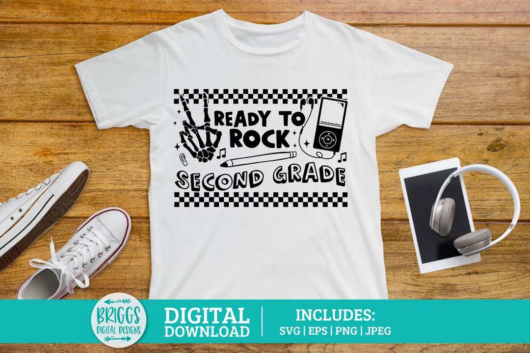 Second Grade SVG | Back to School Svg | Rock and Roll Svg, Ready to ...